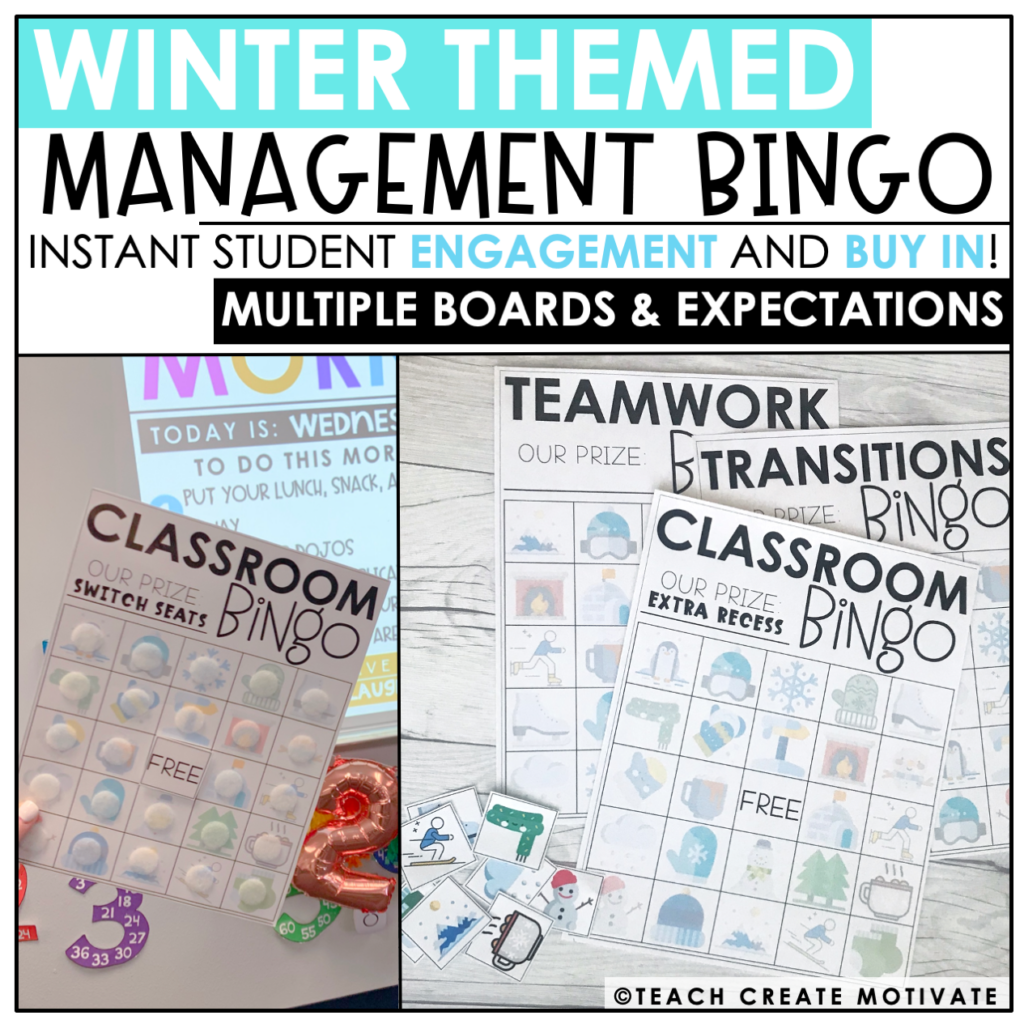 Winter Classroom Management Behavior Bingo - Game - Plan - Teach Create ...