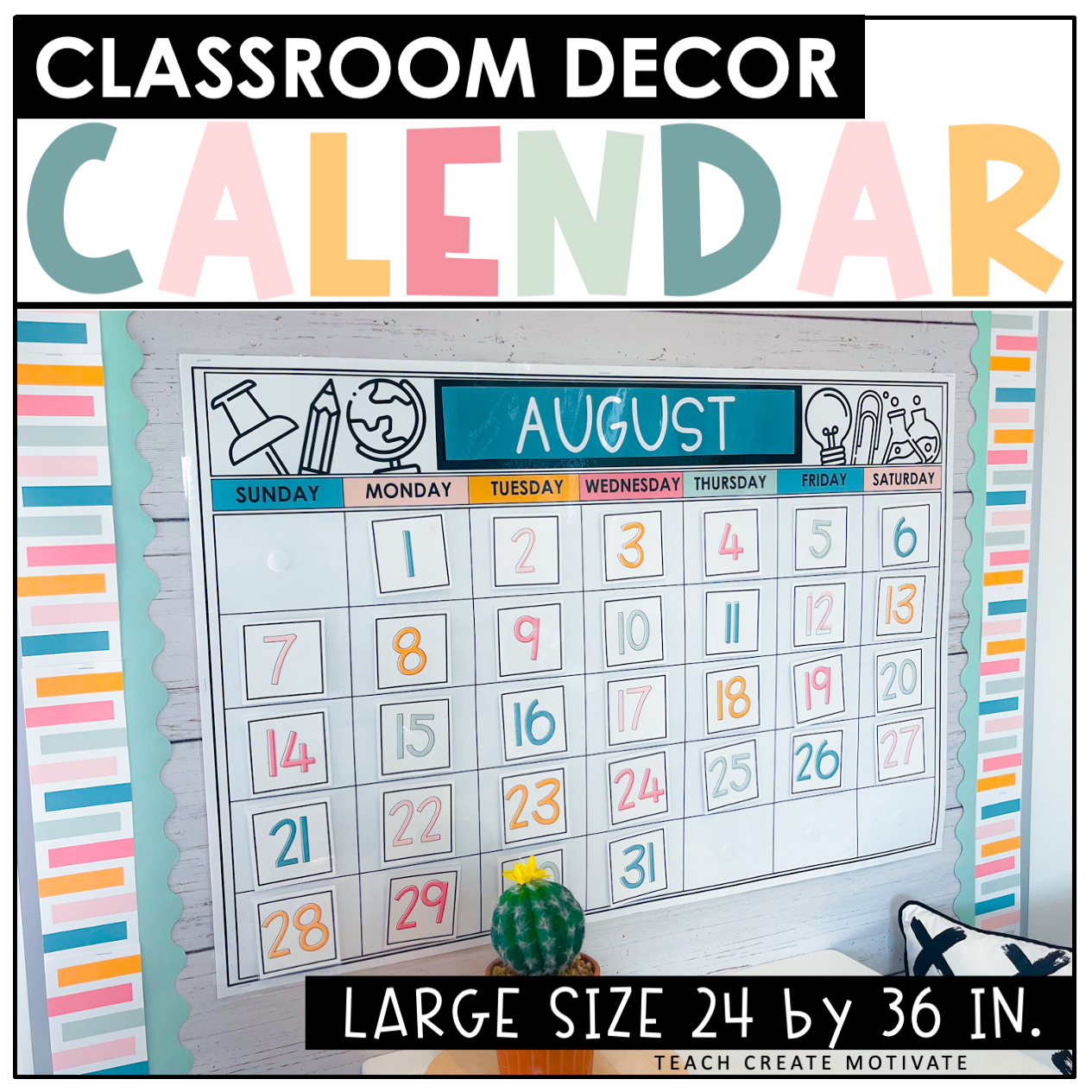 Classroom Calendar Set Boho Classroom Decor Teach Create Motivate